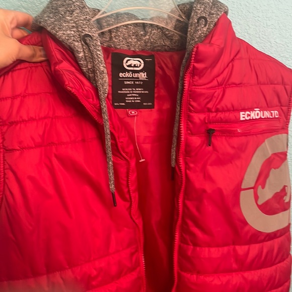 Ecko Unlimited | Jackets & Coats | Ecko Unltd Red Sleeveless Hoodie ...